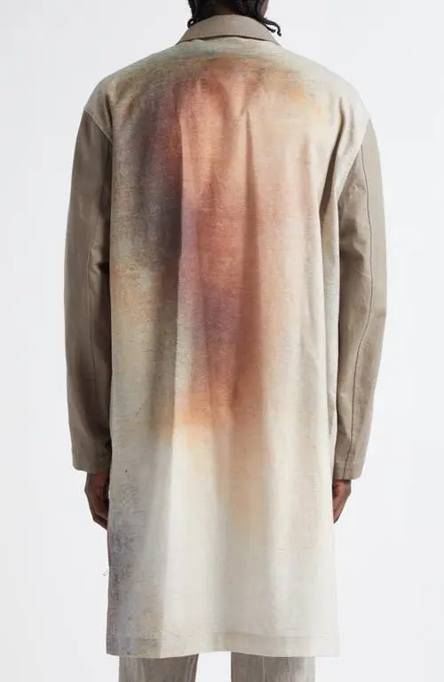 Undercoverism Robert Bosisio Printed Raglan Sleeve Coat In Grey